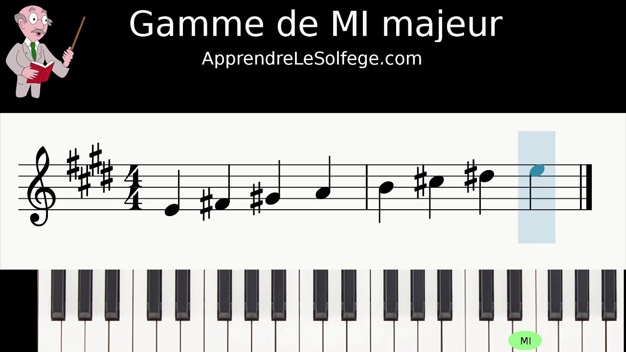 Gamme de MI majeur - apprendre le solfège - YouTube