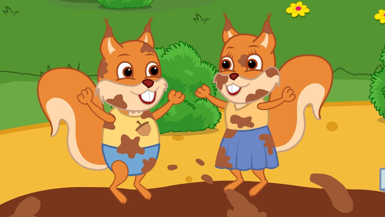 Bridie Squirrel in English - Oops! We Got Muddy - Cartoon for Kids ...