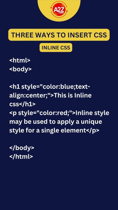 THREE WAYS TO INSERT CSS #csstutorial #trendingshorts #trending # ...