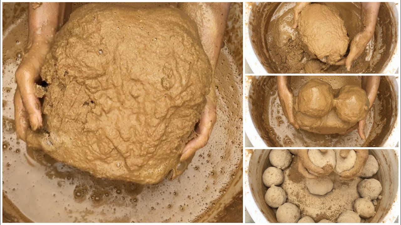 Pure golden sand balls and shapes crumbling in water 💦 dipping ...