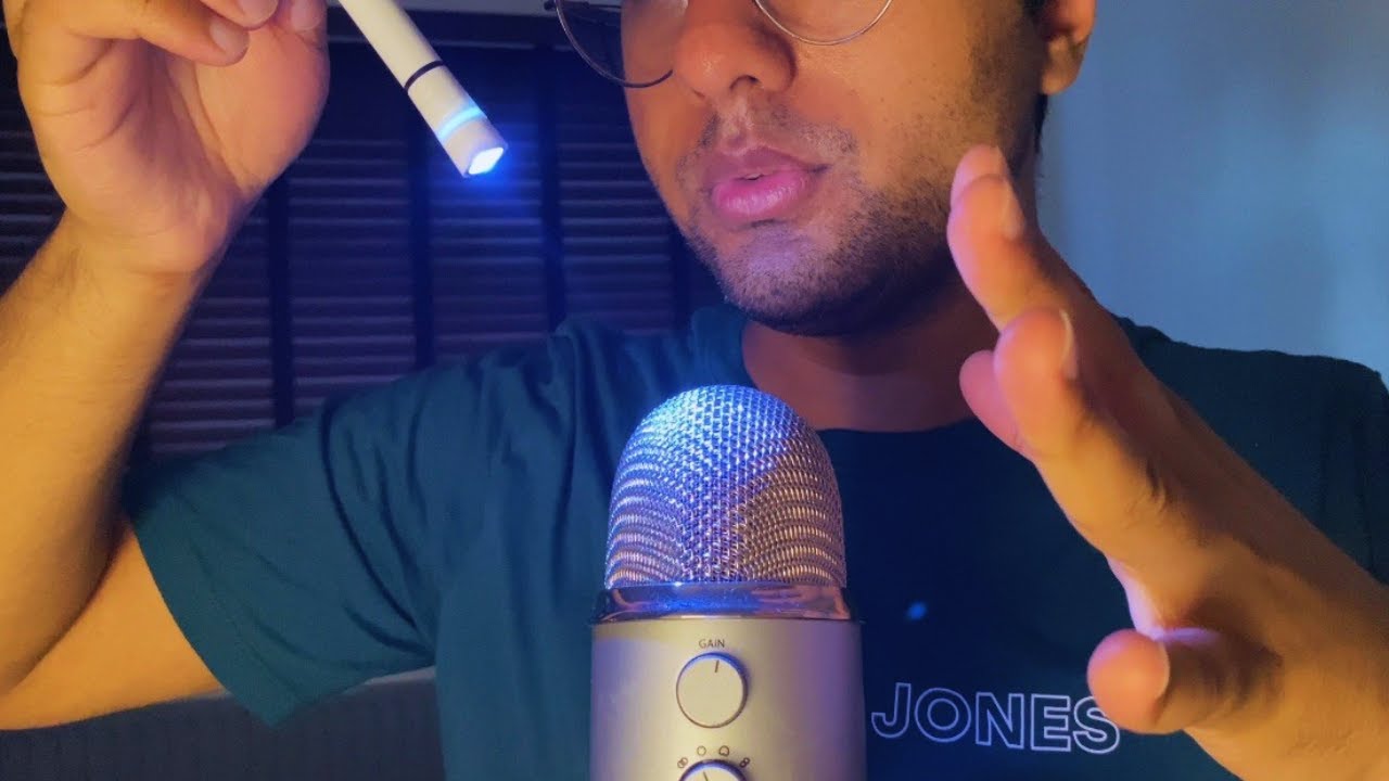 [ASMR] Inaudible Whisper Fast Eye Examination with Lights (Face Tracing & Mouth Sounds) - YouTube