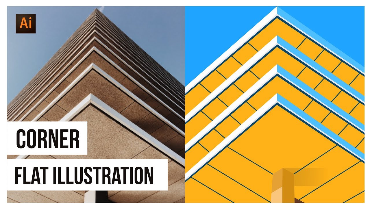 Corner Flat Illustration In Adobe Illustrator CC | Photo To ...