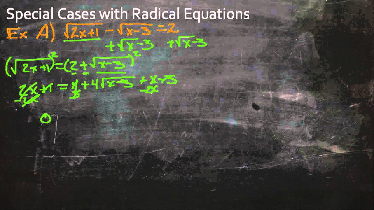 Special Cases with Radical Equations: An Explanation (Algebra I) - YouTube