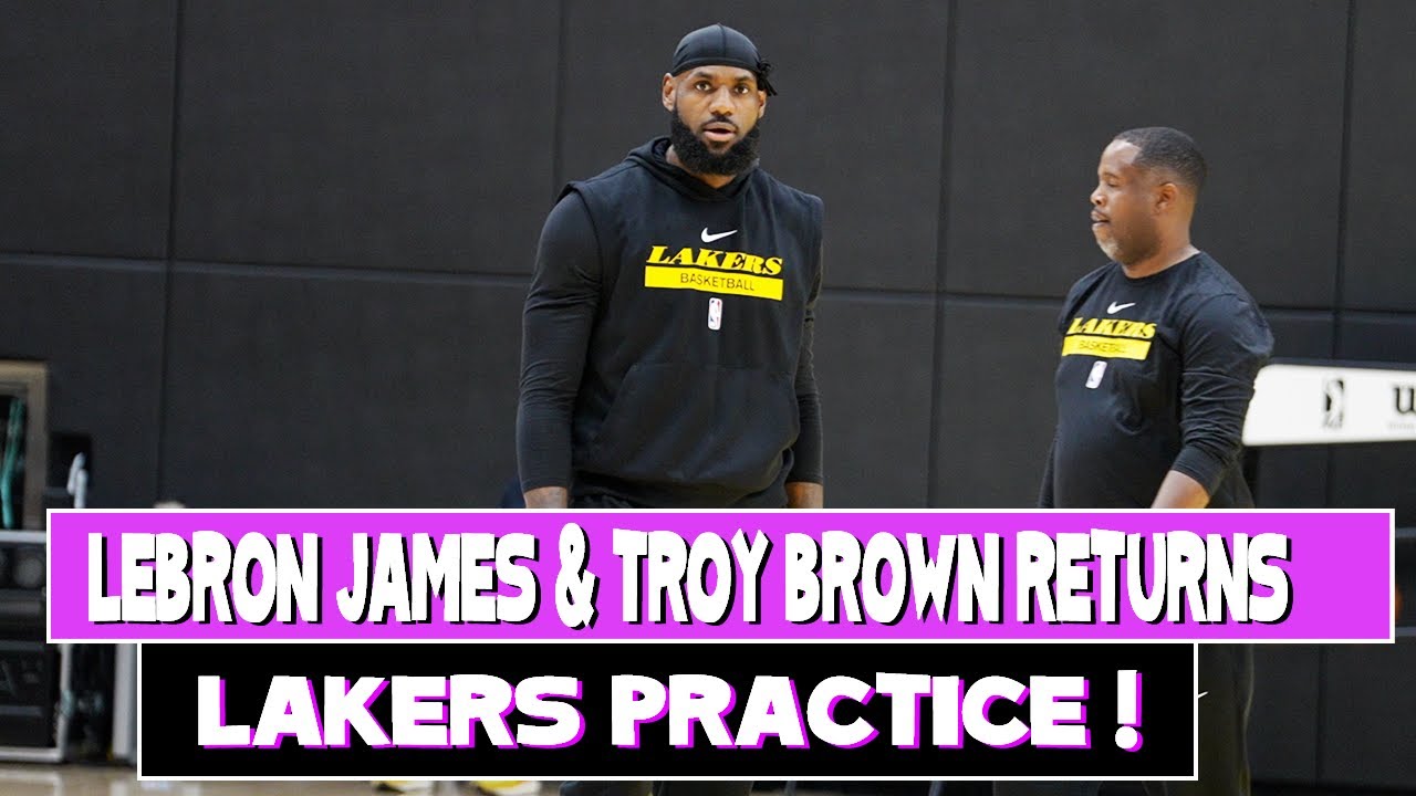 Lakers practice LeBron James Competition & Troy Brown Returns - YouTube