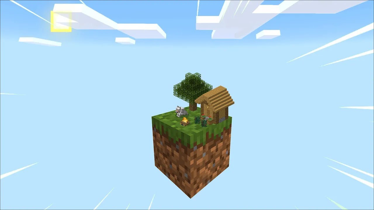 MINECRAFT BUILDING A MANSION ON ONE BLOCK - ZOMBIE FAMILY ONE BLOCK ...