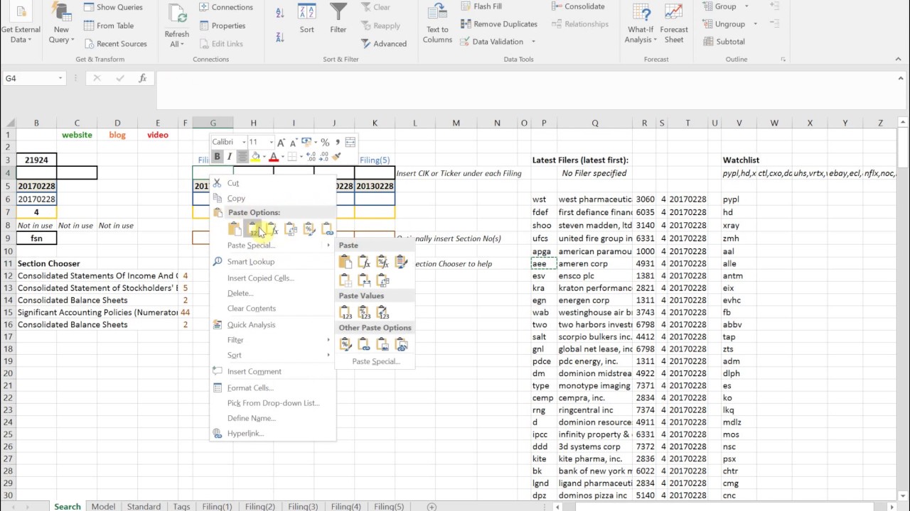 How to screen for the very latest SEC XBRL filings in Excel - YouTube