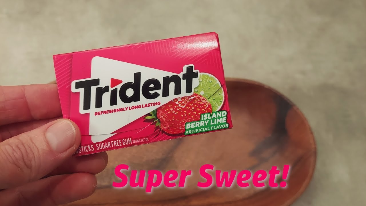 Trident Island Berry Sugar Free Gum (Look Inside - Review) - YouTube