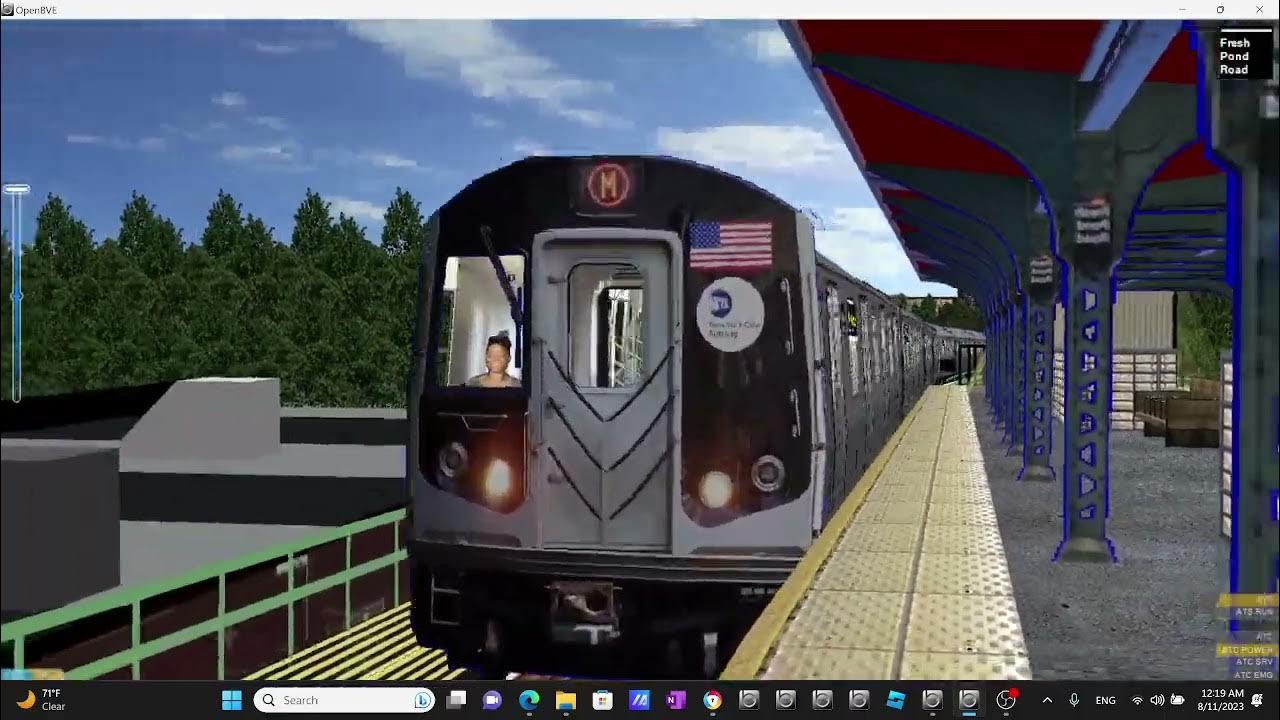 Openbve V8 R160A R179A Alstom M Train Arriving & Departing at Fresh Pond Road - YouTube