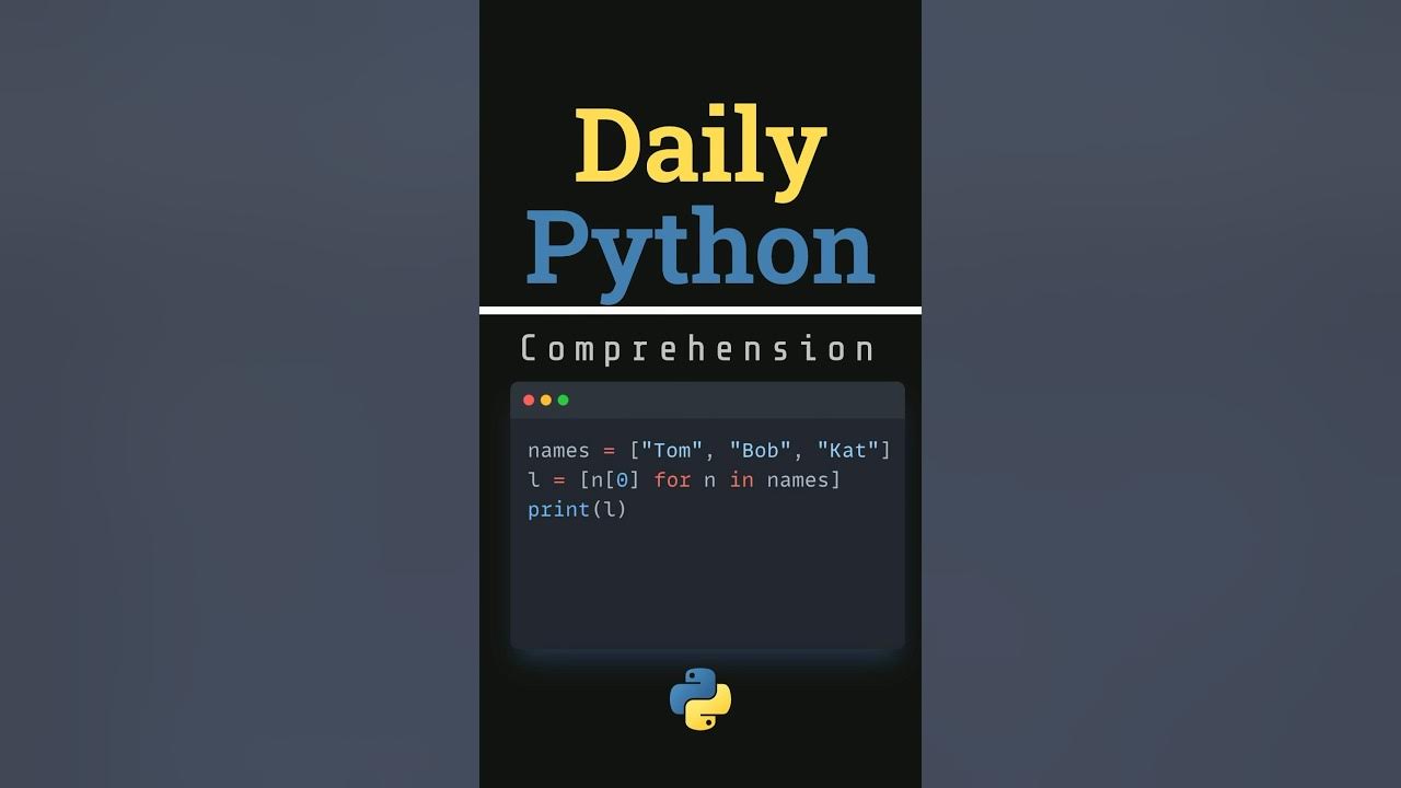 What is List Comprehension in Python? #pythonforbeginners #dailypython #codingtutorial - YouTube