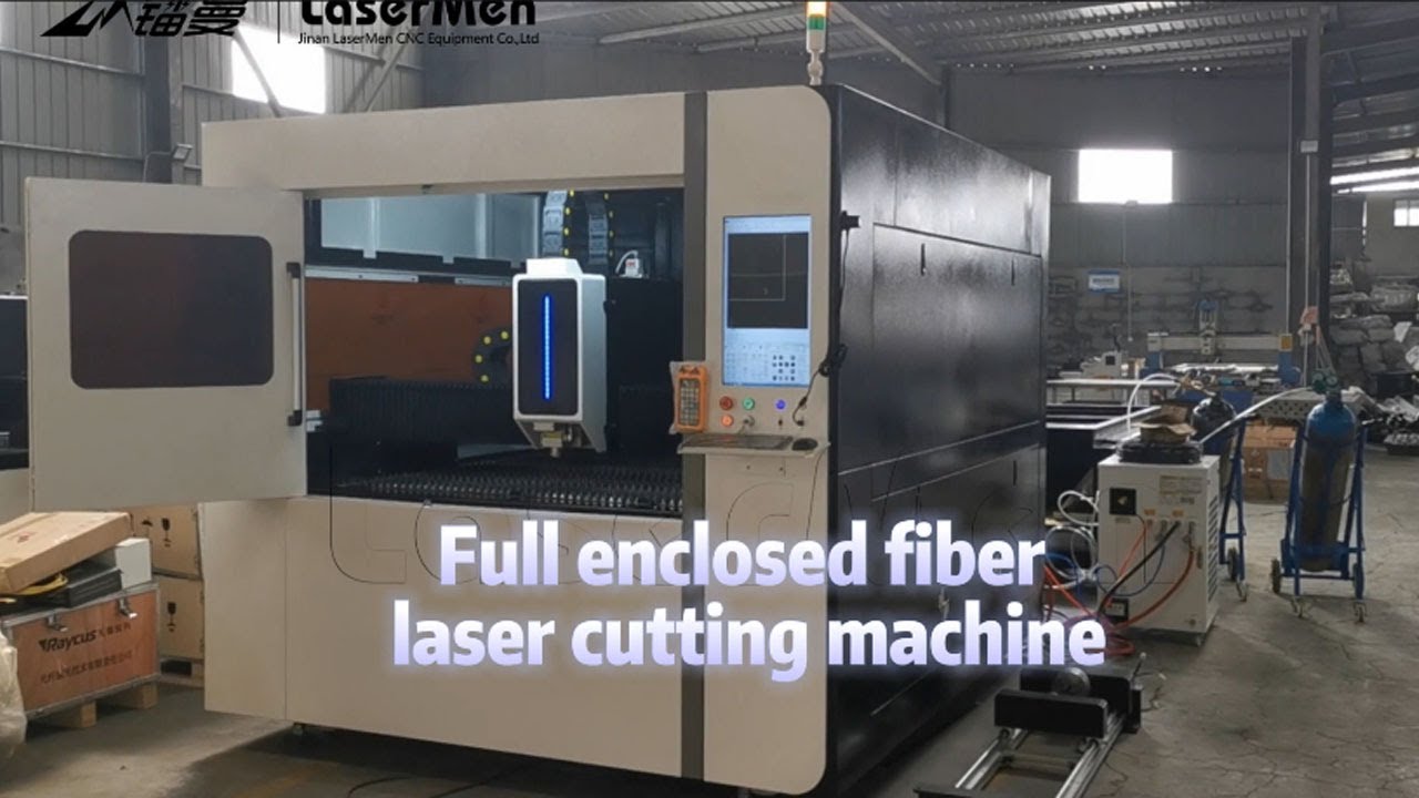 LaserMen 1313 Full enclosed cover fiber laser cutting machine for ...