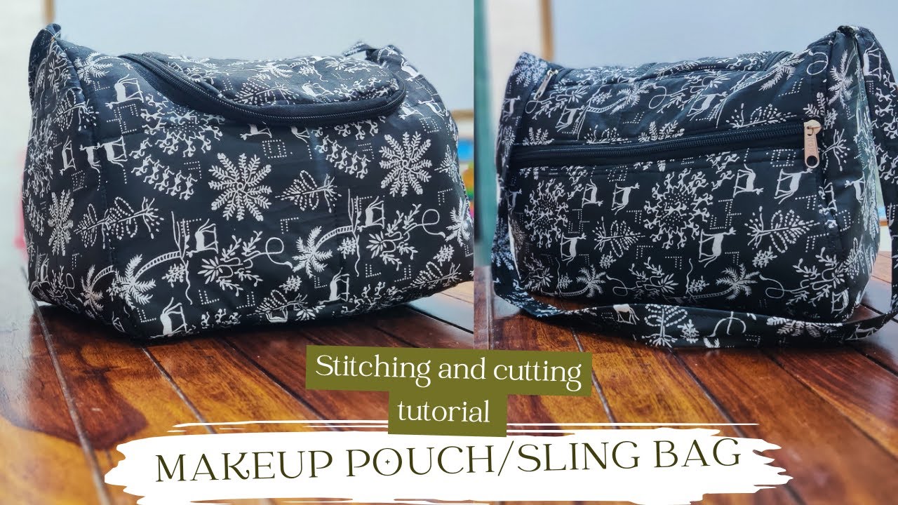 Super easy DIY MAKE-UP Pouch/Sling bag | Cosmetics bag tutorial ...