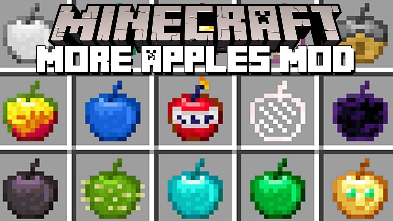 Minecraft CUSTOM APPLES / MORE APPLES MOD! (Minecraft Mods) - YouTube