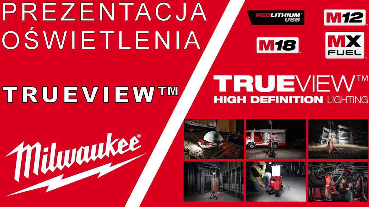 MILWAUKEE® TRUEVIEW™ prezentacja oświetlania - YouTube