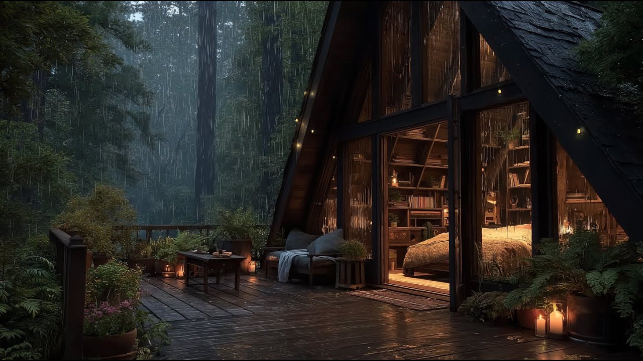 Let the Soothing Rainfall in a Secluded Forest Cabin🌧️ Lull You Into ...