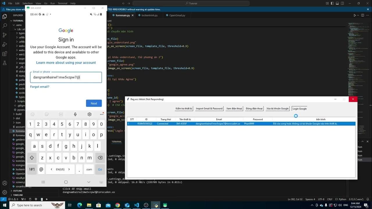 Login Google account - ADB & Python - YouTube