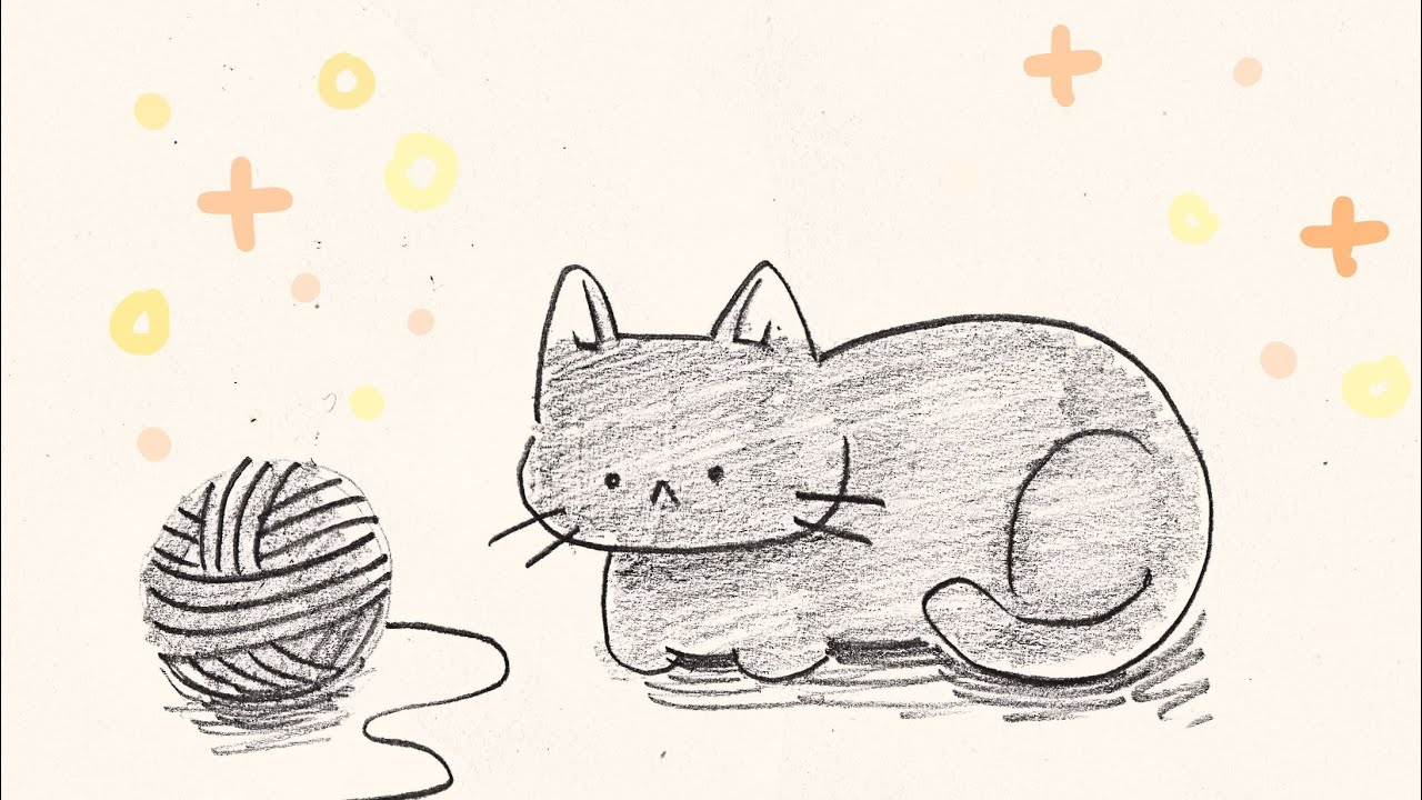 Easy Pencil Drawing Tutorial | 귀여운 고양이 그림 그리기 | How to Draw a Cut Cat ...