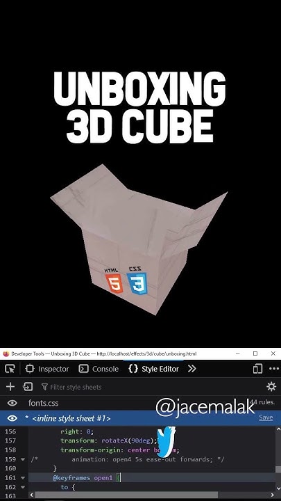 3d Cube Unboxing Animation Made In Html Css Shorts Jmc23id Youtube