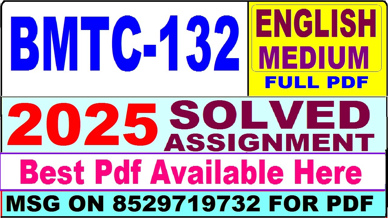 BMTC 132 solved assignment 2025 || bmtc 132 solved assignment 2024-25 in English || ignou ...