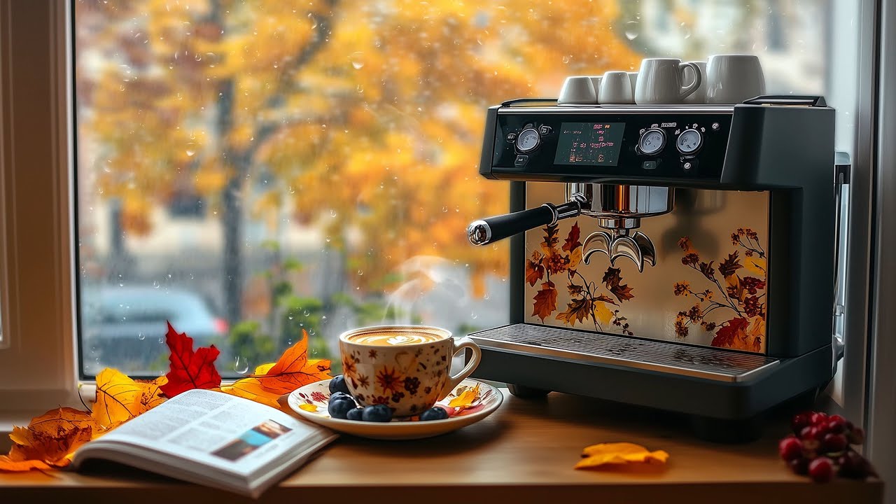 Cozy Coffee Shop Ambience ☕🌧️ Relax Jazz Music Playlist with Rain ...