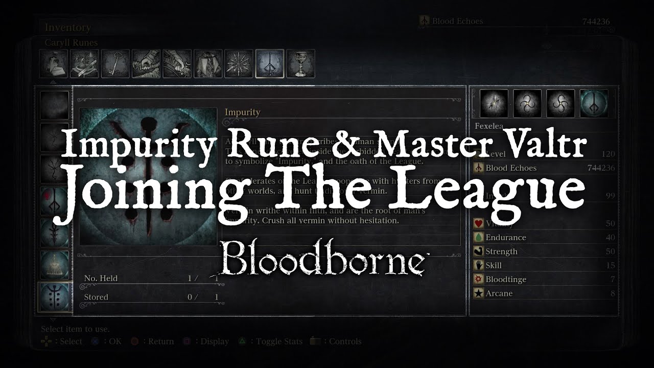 How to Join The League Bloodborne Impurity Rune - YouTube