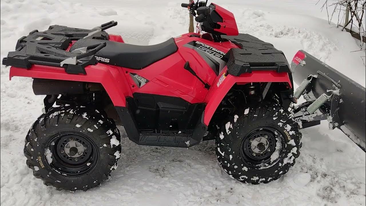 Plowing Snow with ATV | Polaris Sportsman 570 /Kimpex ClicknGo2 - YouTube
