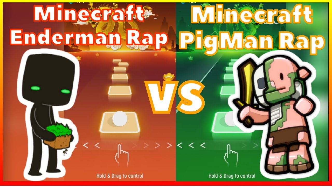 Minecraft Enderman Rap VS Minecraft PigMan Rap - Tiles Hop - YouTube