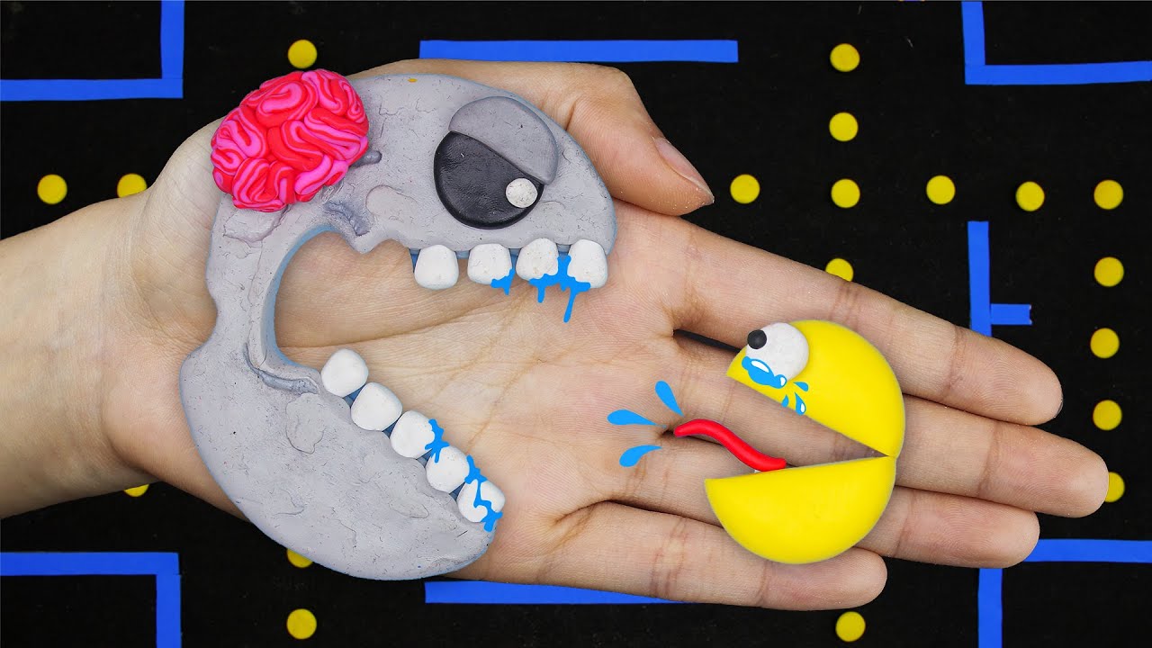 Pacman Stop Motion - Pacman Turns Into Zombie And The Red Ghost Zombie ...