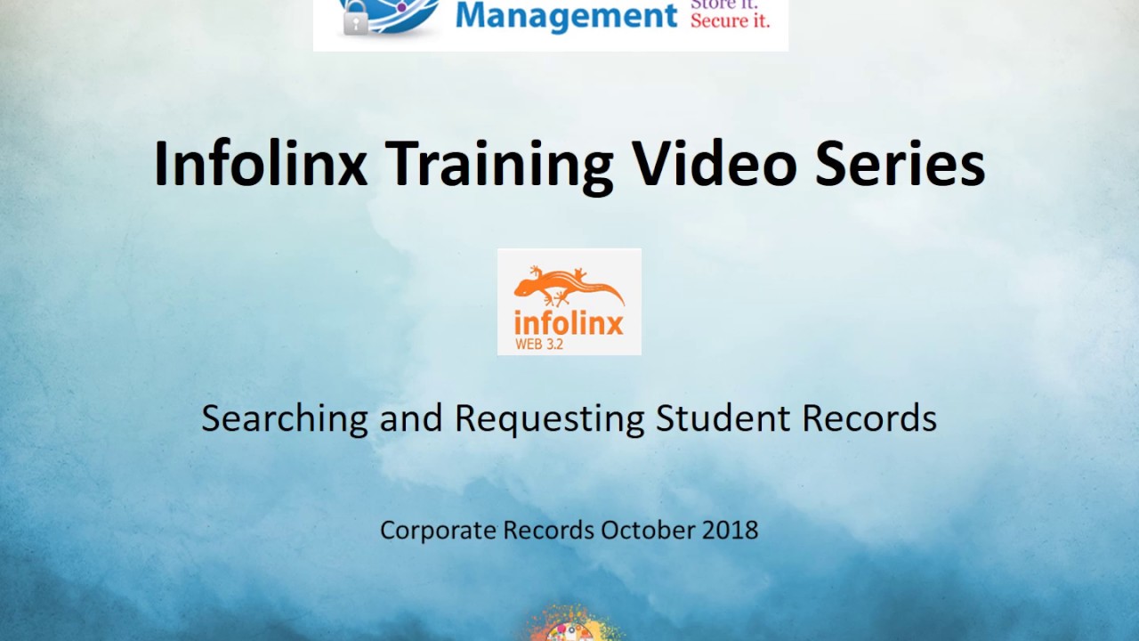 Infolinx Training Video - 7 Searching and Requesting Student Records ...