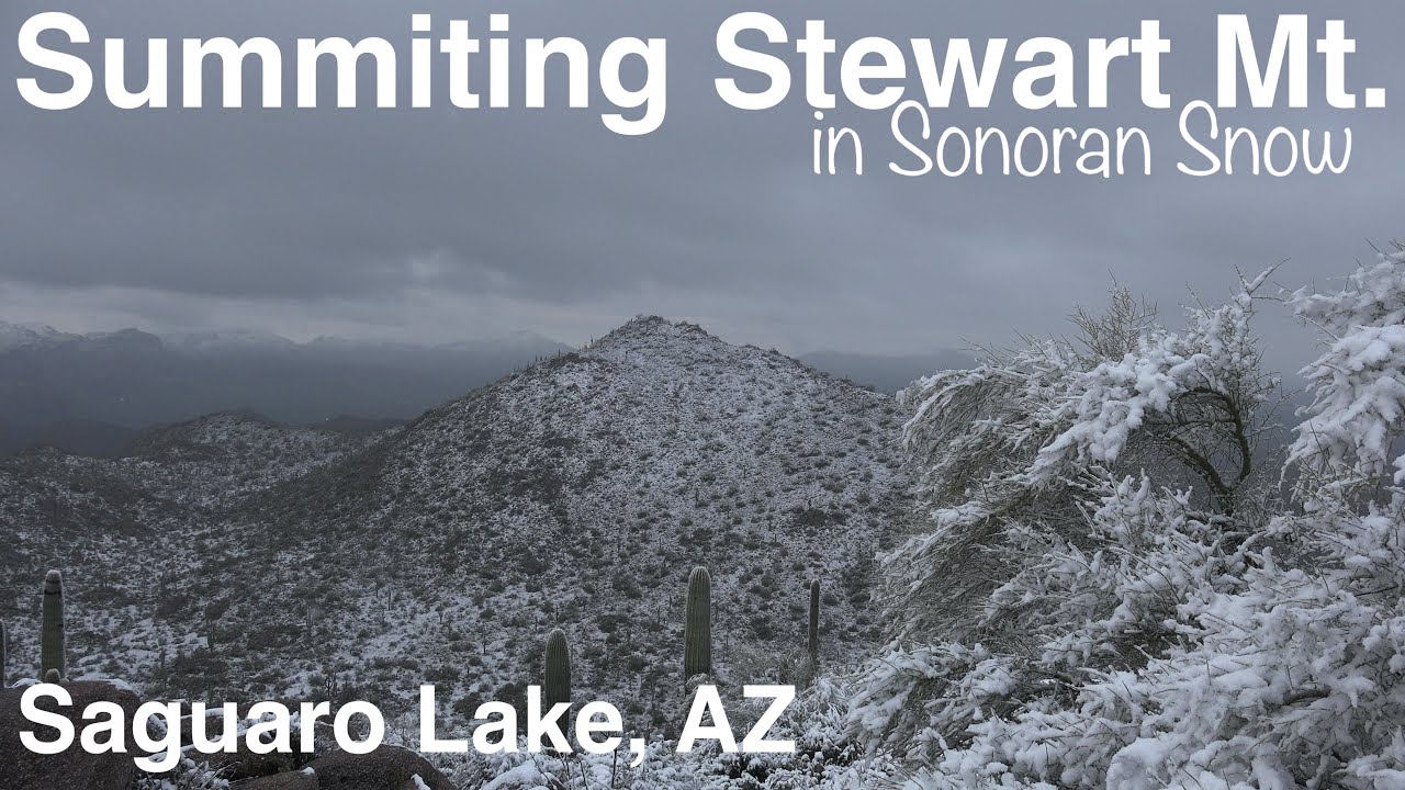 Summiting Stewart Mountain in Sonoran Snow - Saguaro Lake, AZ - YouTube