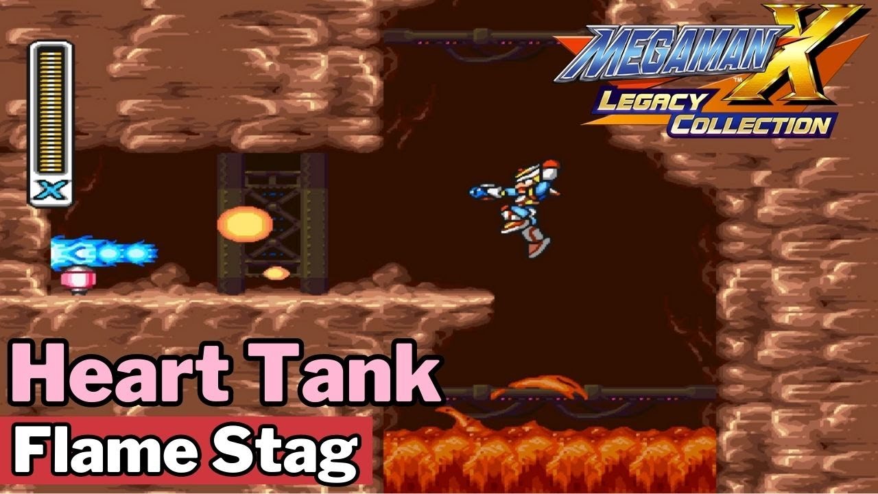 Megaman X2 - Flame Stag Heart Tank Location - YouTube