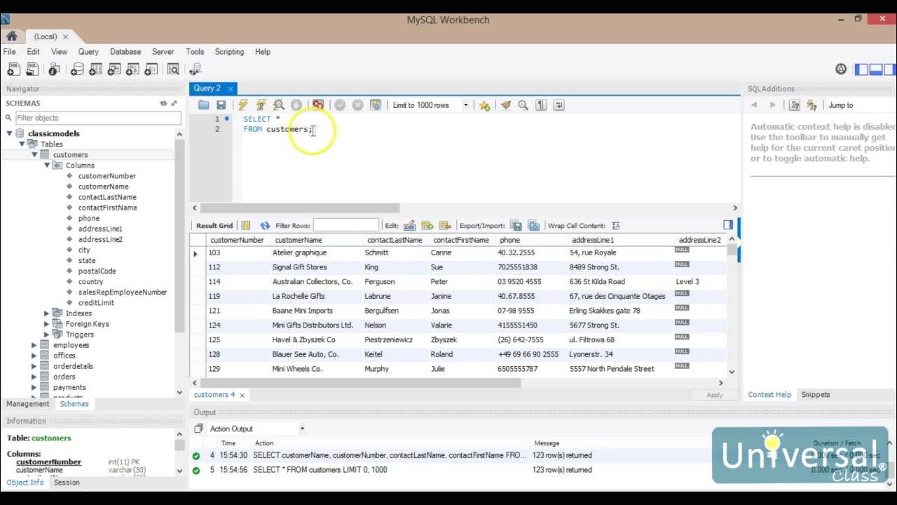 Lesson 4: Basic SQL - UniversalClass MySQL Course - YouTube