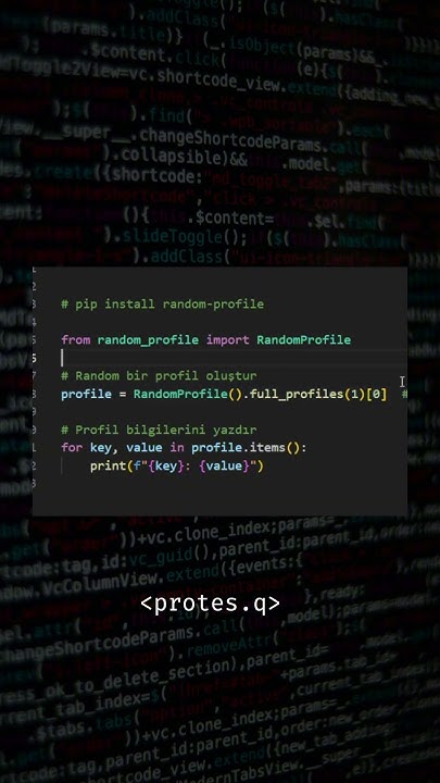 Random Profile Python Kod Kodlama Programlama Yazılım Bilişim Developer Software Youtube