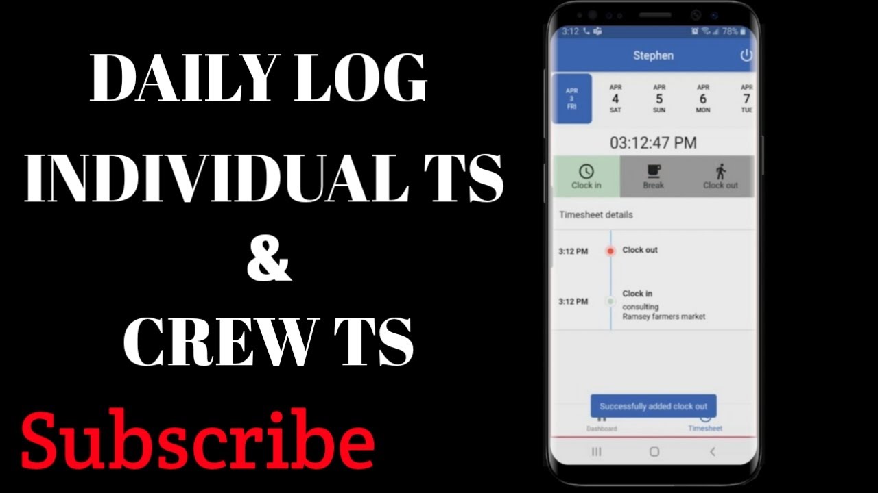 Daily Log - Individual Time Sheet and Crew Time Sheet - YouTube