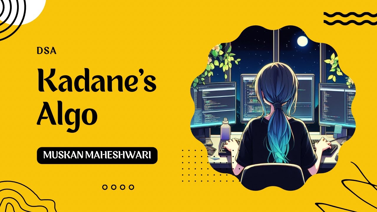 Kadane’s Algo | Maximum sum subarray | DSA - YouTube