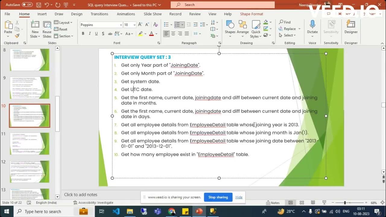 Part-3) SQL interview Queries for Practice with Answer| Sql Tutorials for beginner| SQL ...