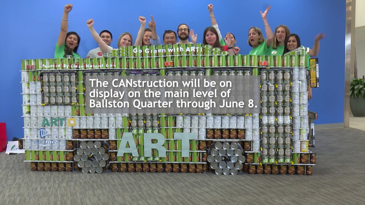 ART Bus CANstruction to Benefit Arlington Food Assistance Center - YouTube