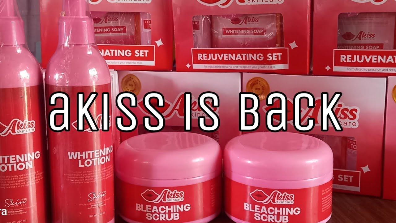 AKISS IS BACK , FACIAL SET LOTION AND BLEACHING SCRUB, RESTOCKED - YouTube