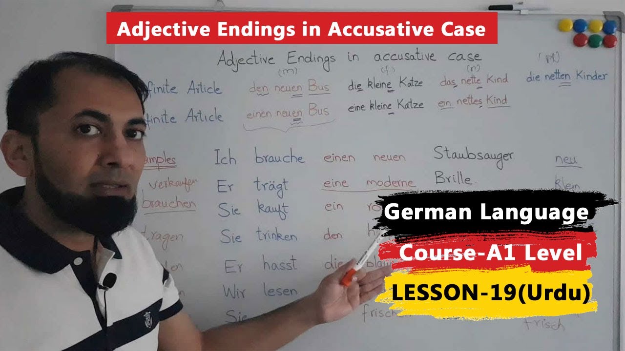A1 German Course | Lesson 19 | Adjective Endings in German Accusative ...