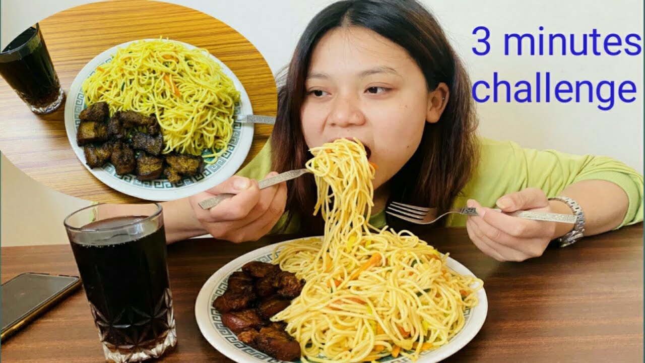 3 minutes challenge aafnai style ko veg chaumin and pork sekuwa ...