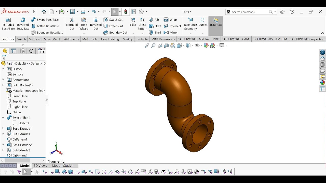 How to Make a Vent Pipe Design in SolidWorks | Complete 3D CAD Tutorial for Beginners - YouTube