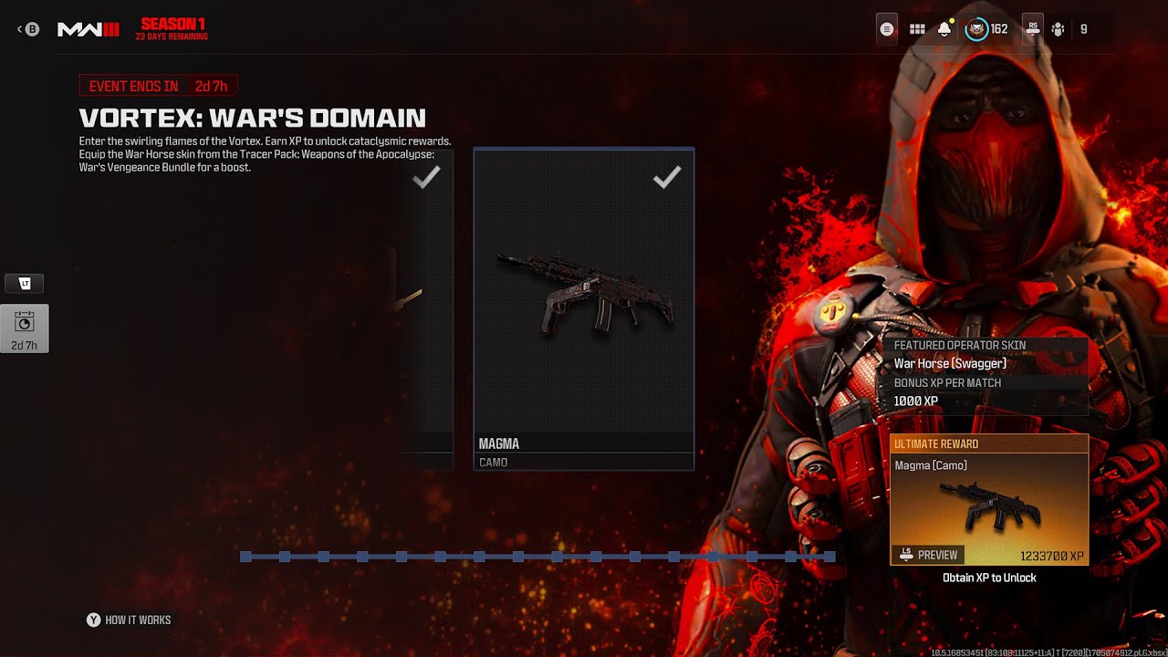 "Magma Camo guide," "MW3 Skull Fire charm," "Vortex War's Domain ...