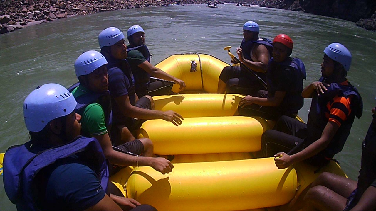 Crazy Guys Enjoying Dangerous White Water River Rafting Adventure in ...