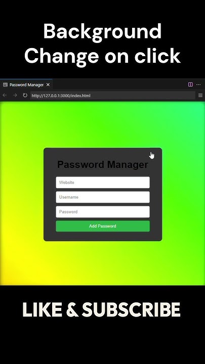Make Password Manager Using Html Css And Javascript Htmlcssjavascript 6383