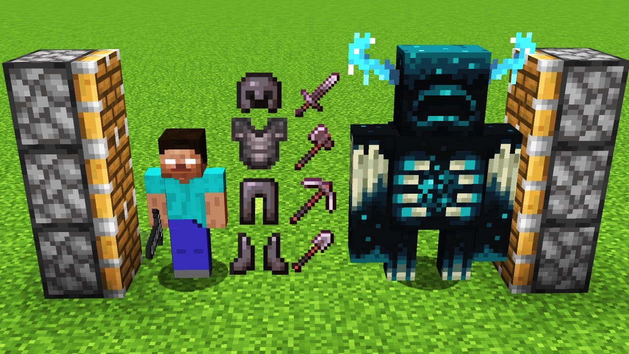 herobrine + all netherite armor + warden - YouTube