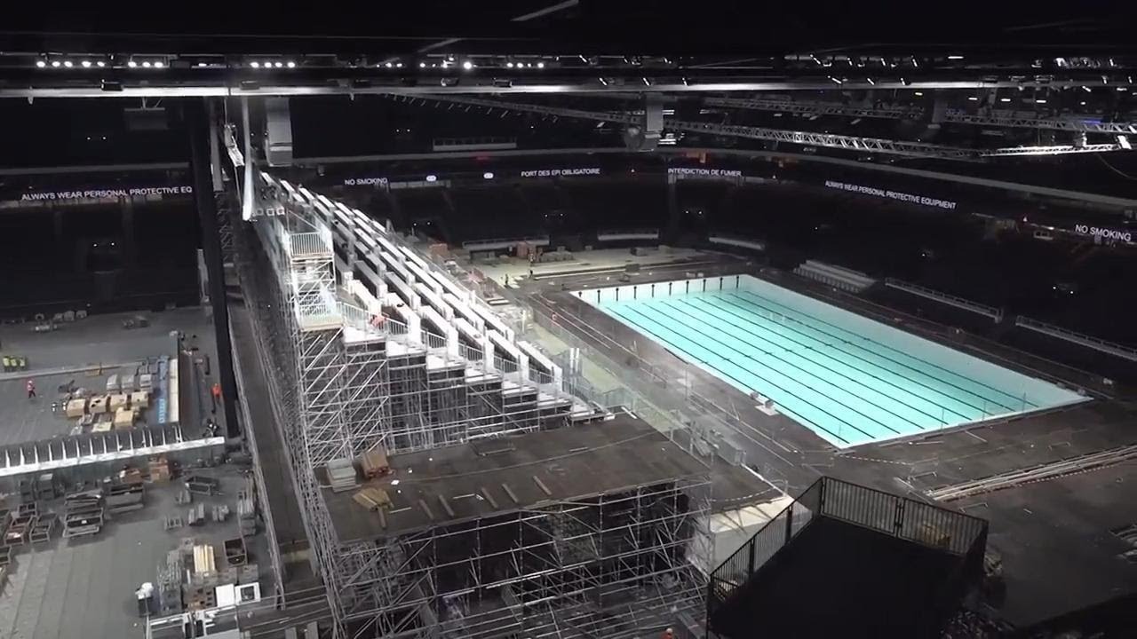 Paris' new La Defense Arena is being prepared to host Olympic swimming ...