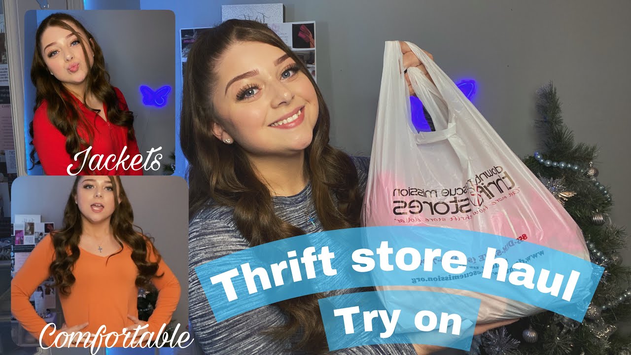 Thrift store try on haul - YouTube