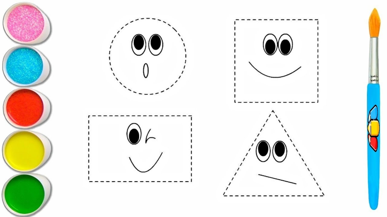 Learn Shapes for kids, Painting and coloring for kids toddlers - YouTube