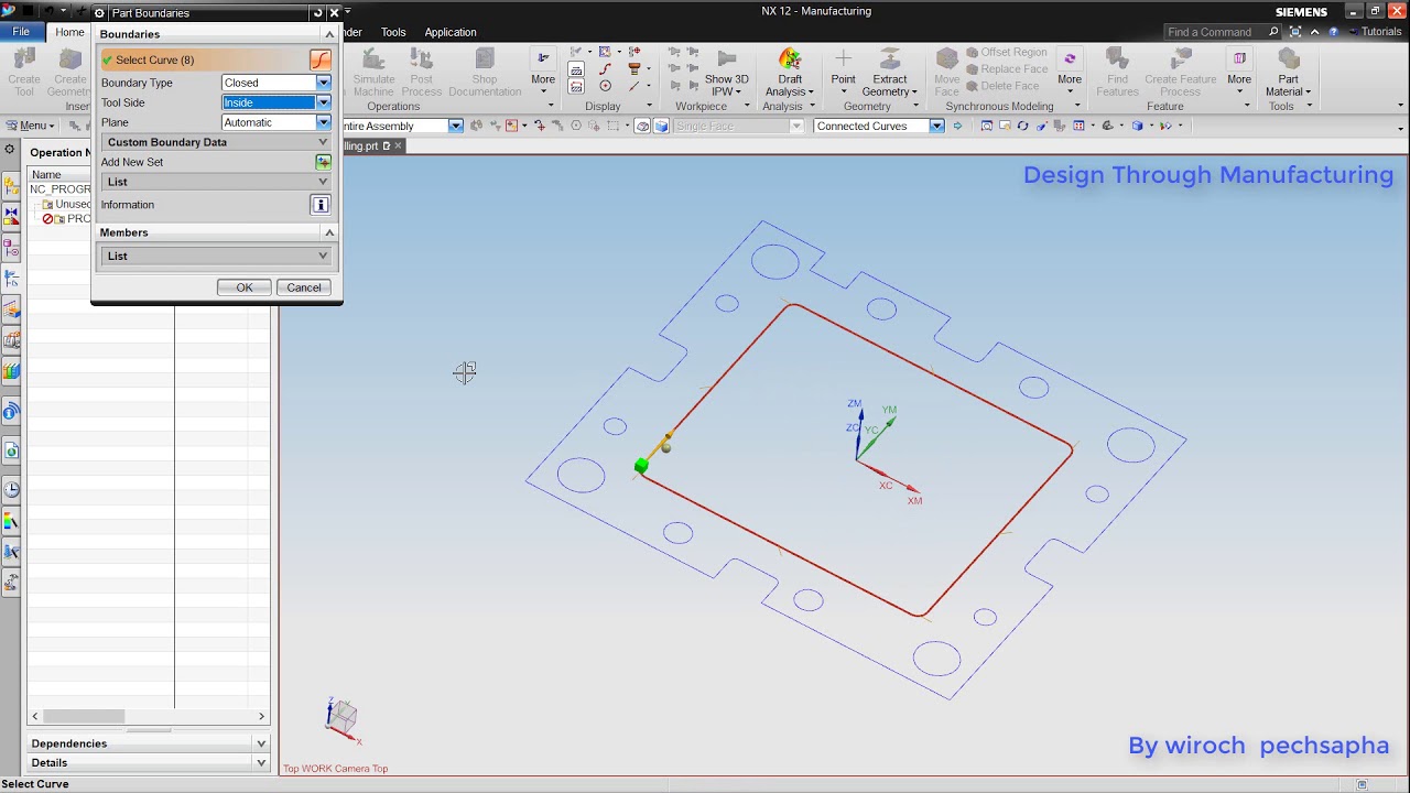 40 Create Planar mill Operation for pocket 2D - YouTube