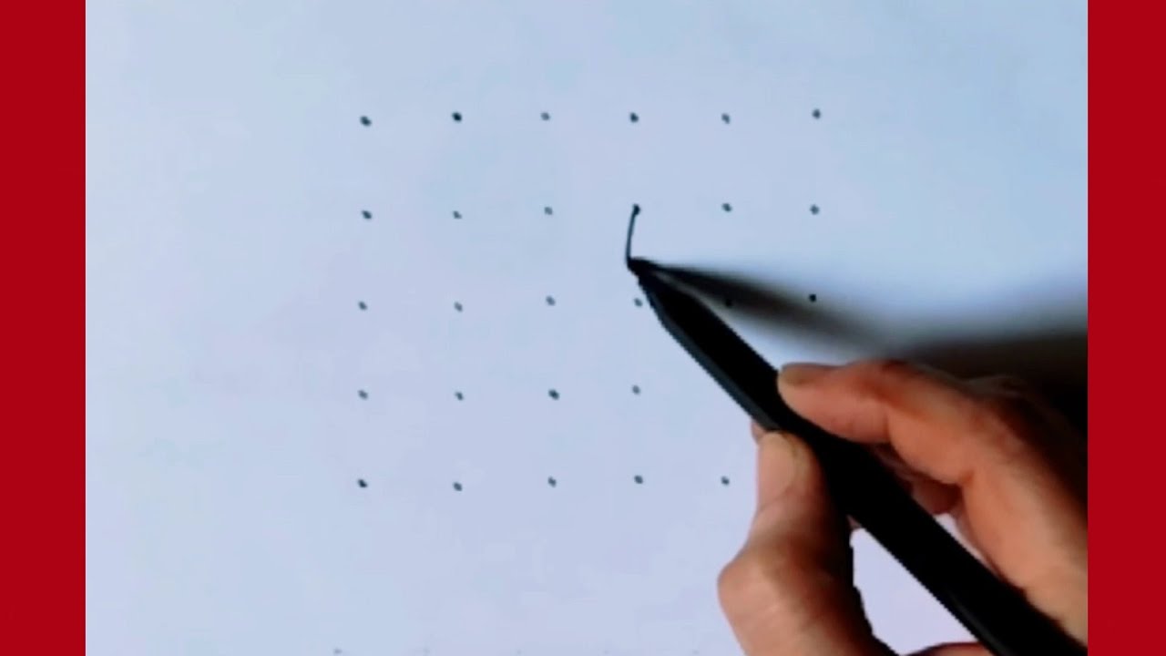 How to draw flower 6×5 dots design step by step||Line Art||different ...