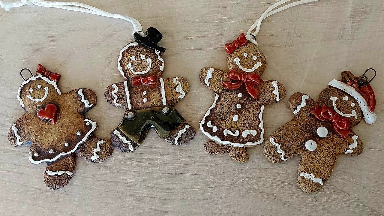 Pottery Gingerbread Ornaments (they look good enough to eat)! - YouTube